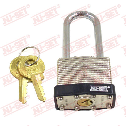 NuSet 1-1/2-Inch 40mm Keyed Alike A802 Padlock, Long Shackle, Laminated ...